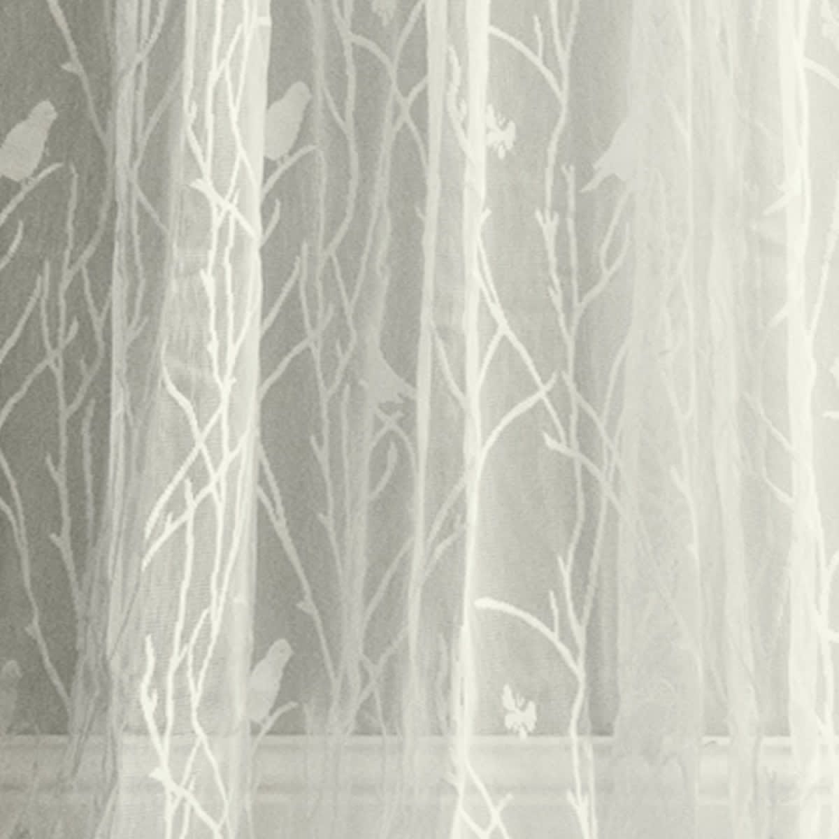 Sweet Home Collection Songbird Motif Knit Lace Window Single Panel ...