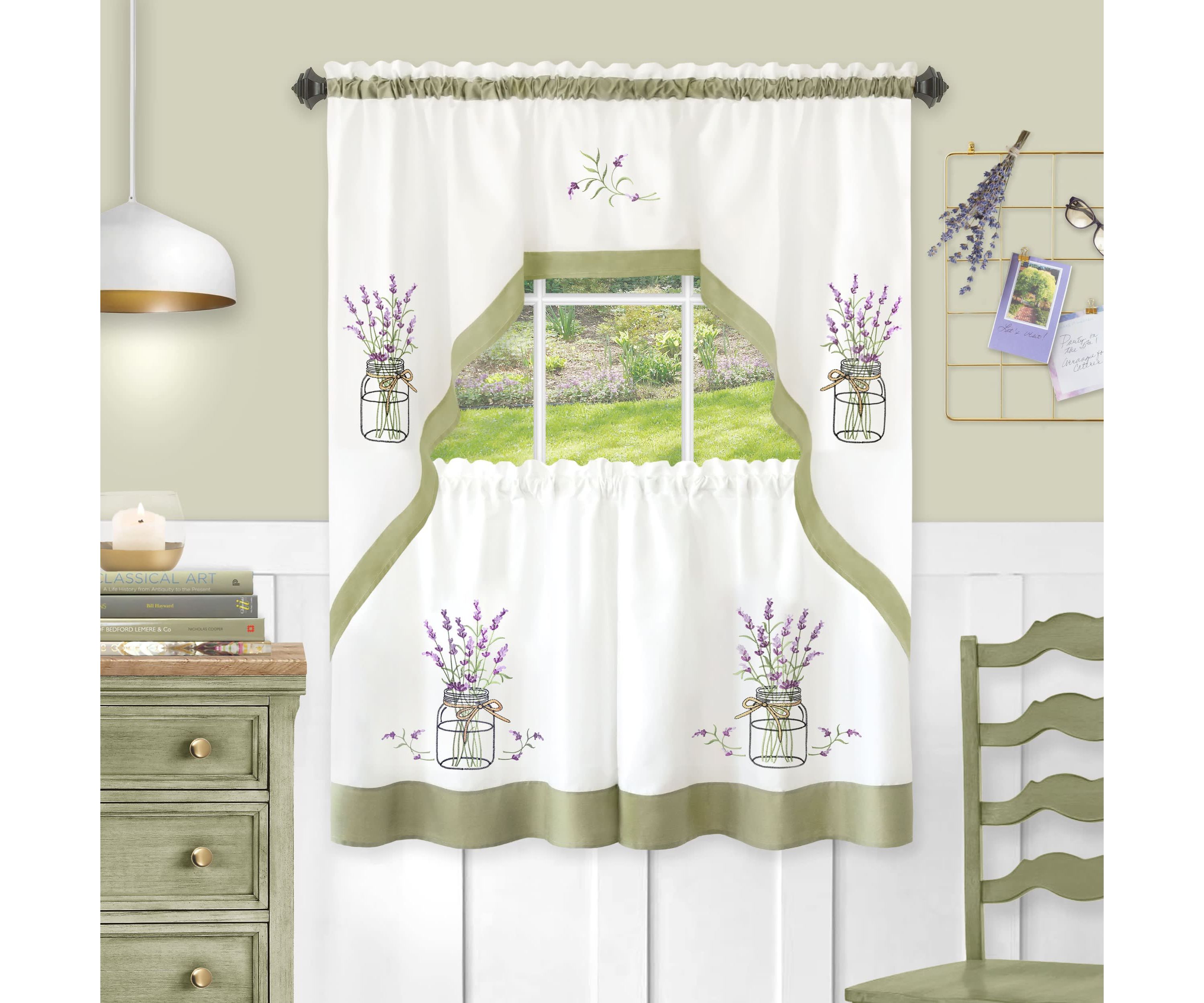 Achim Lavender Embellished Tier and Swag Curtain Set | Belk
