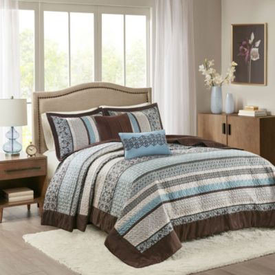 Madison Park Princeton 5 Piece Reversible Jacquard Bedspread Set | belk