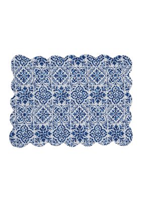 C&F Quilted Medallion Blue Placemat | belk