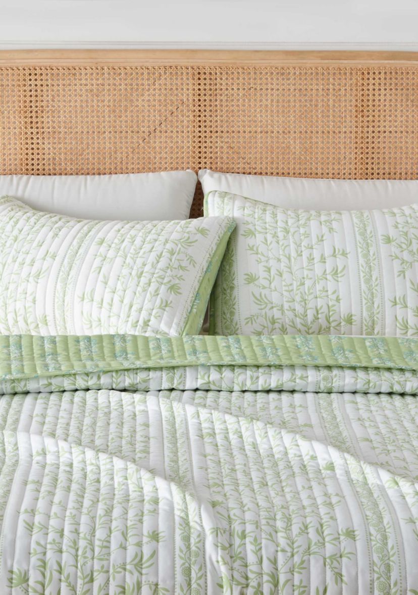 Premium Comforts Dainty Floral Stripe Quilt Set | Belk