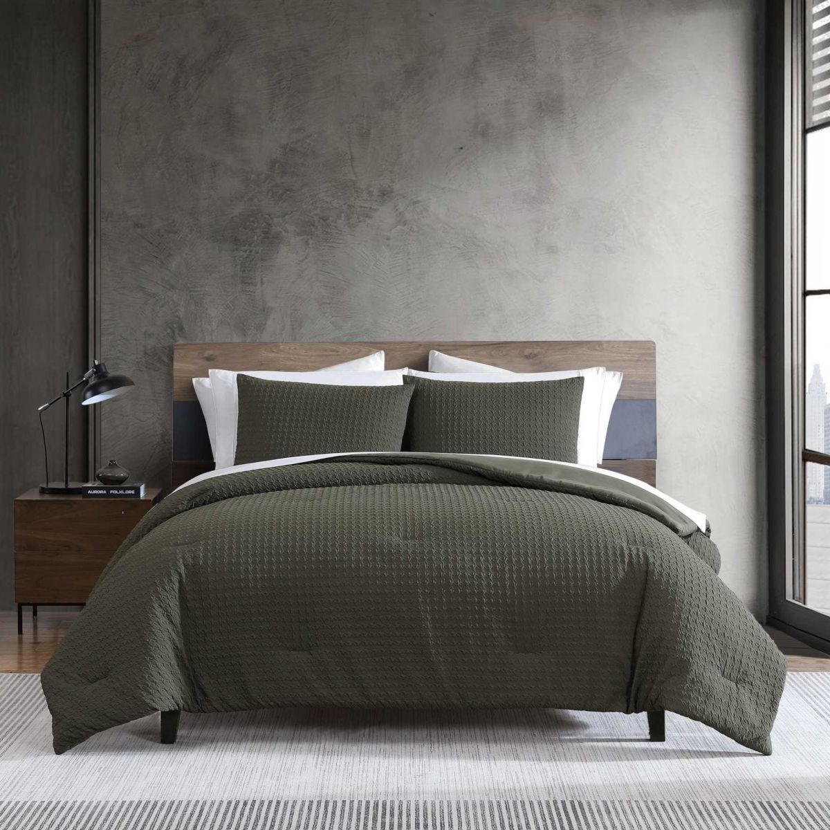 Kenneth Cole New York Houndstooth Microfiber Comforter Set | Belk