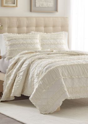 Stone Cottage Ivory Ruffle Quilt Set | belk