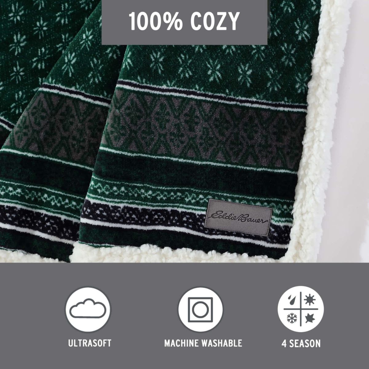 Eddie Bauer Fair Isle Polyester Throw Blanket | Belk