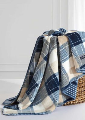 Nautica Bluff Plaid Microfiber Throw Blanket | Belk