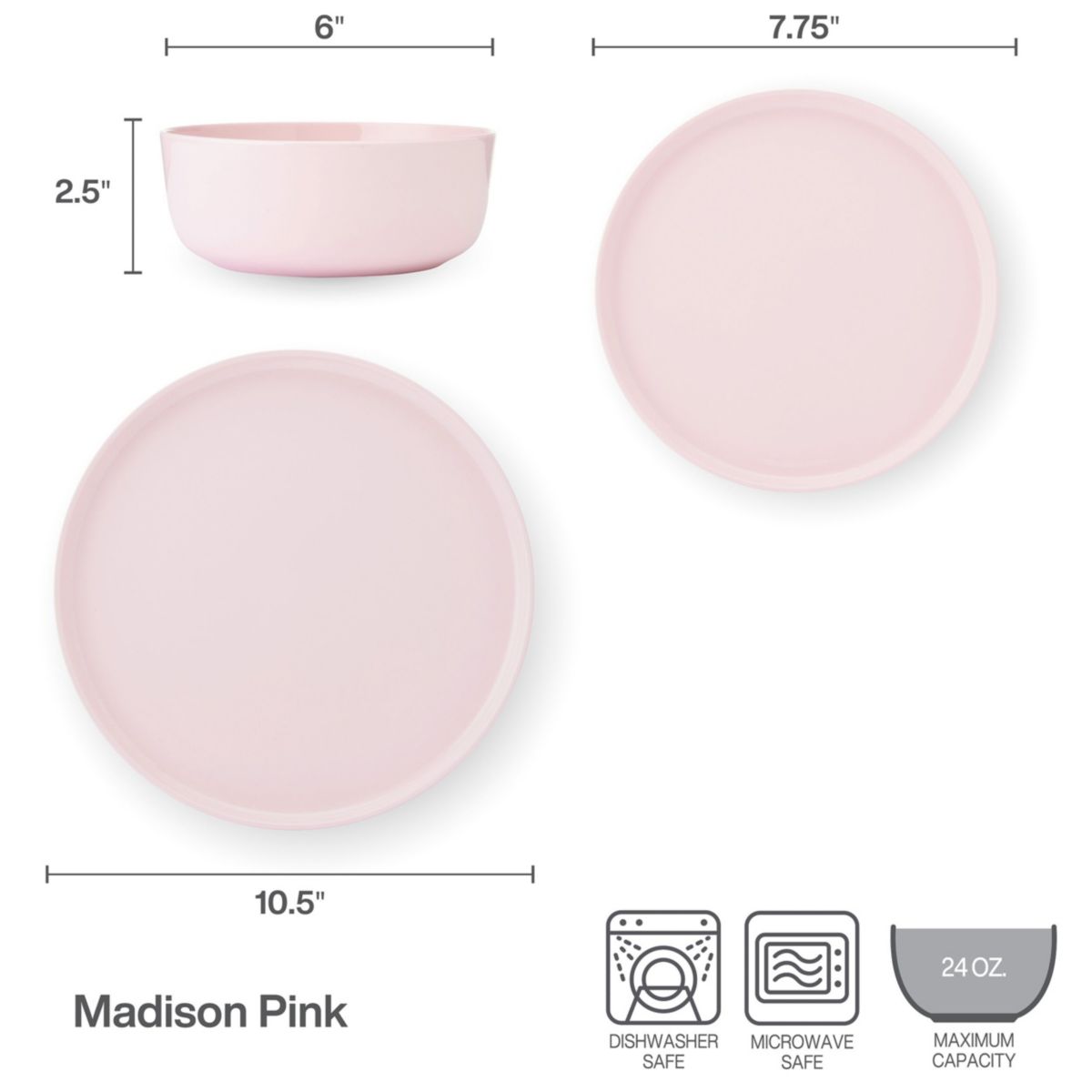 Mikasa Mikasa Madison Pastel Bone China Lightweight Chip Resistant 12 ...