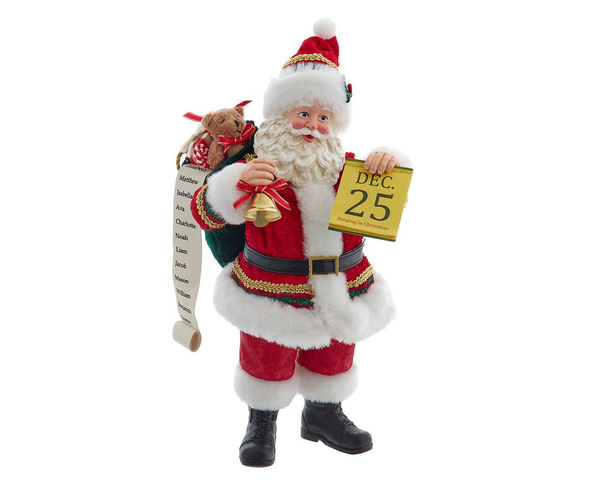 Kurt S. Adler 10.5In. Fabriché Traditional Santa with December 25th ...