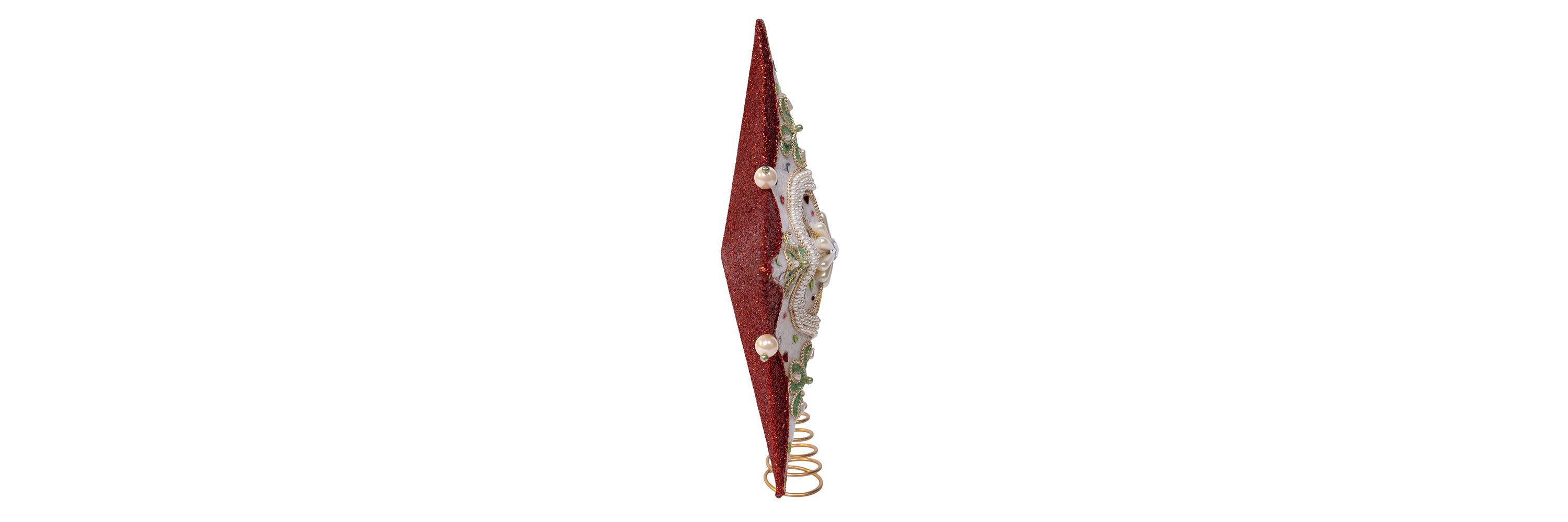 Kurt S. Adler 13.5-Inch Red, Green and White Mistletoe Star Tree Topper ...