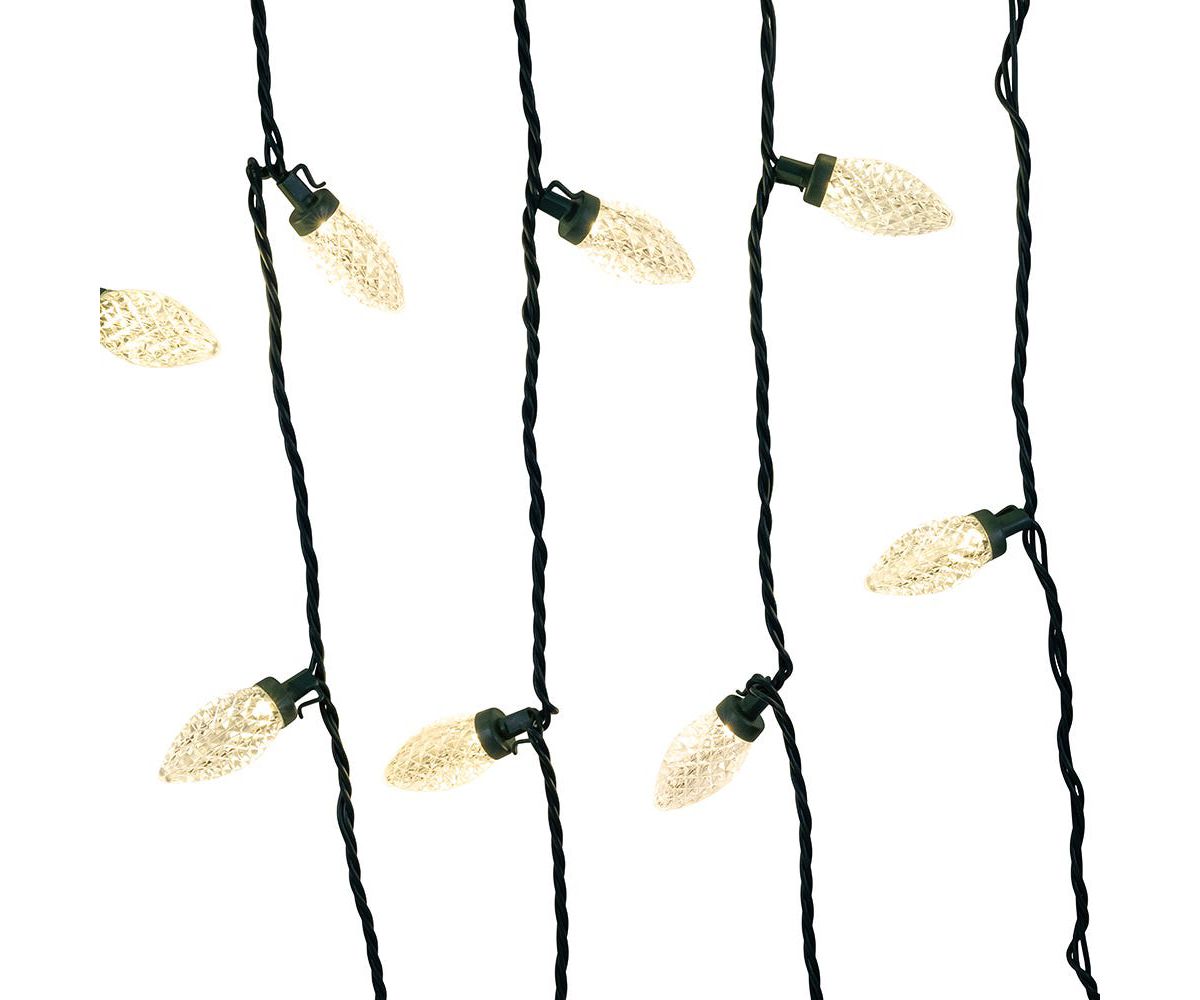 Kurt S. Adler Kurt Adler 66-Foot UL 100-Light Warm White LED Faceted C9 ...