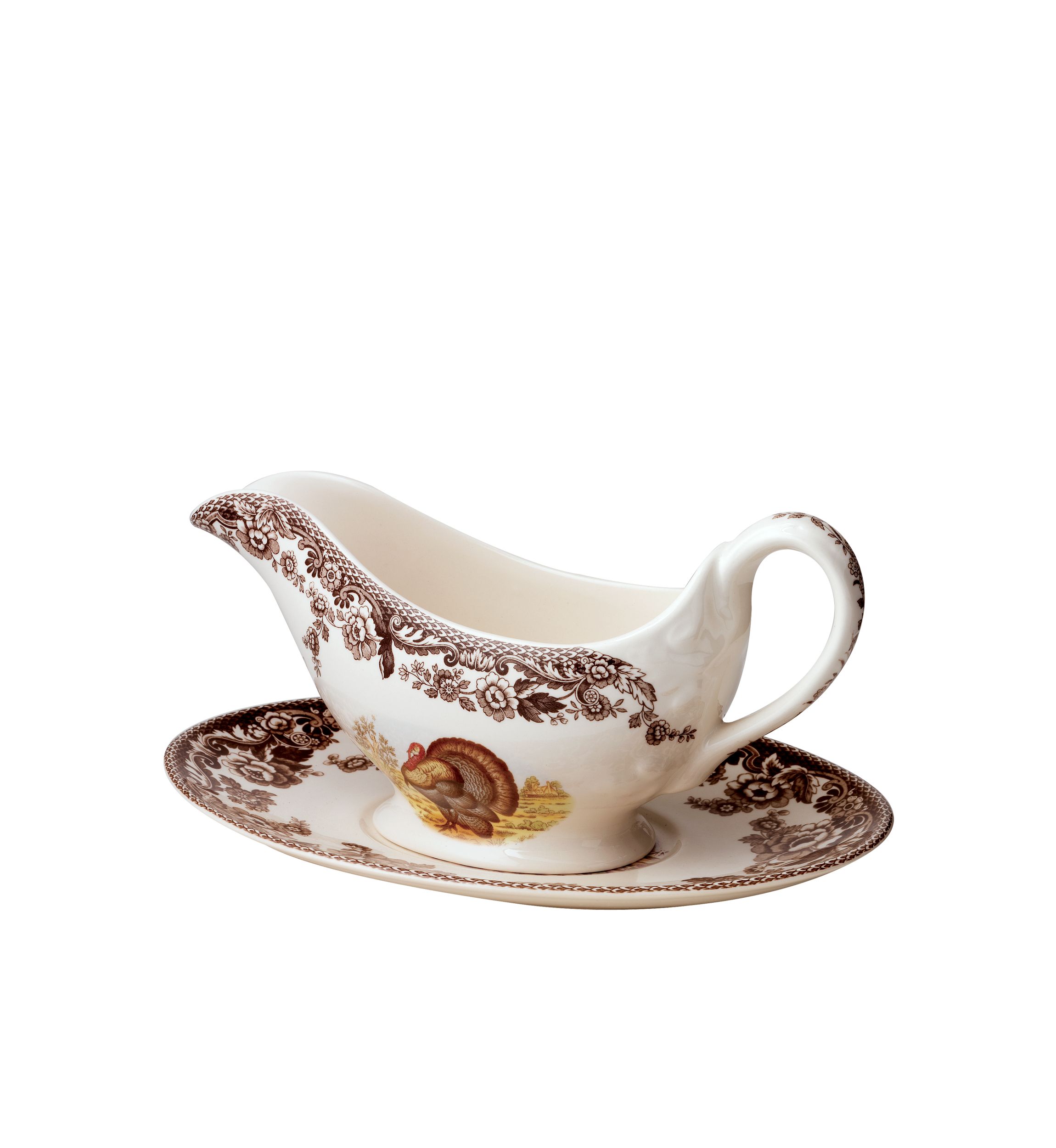 Spode Woodland Turkey Sauceboat & Stand | Belk
