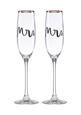 kate spade new york® Wedding Party Mrs. & Mrs. 2 Piece Champagne Flute ...