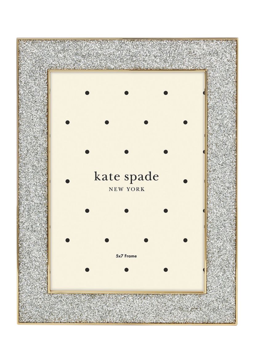 kate spade new york® Sitting Pretty 5 x 7 Silver Glitter Frame | Belk