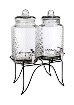 Home Essentials Hammered Twin-1 Gallon Dispensers with Rack | belk