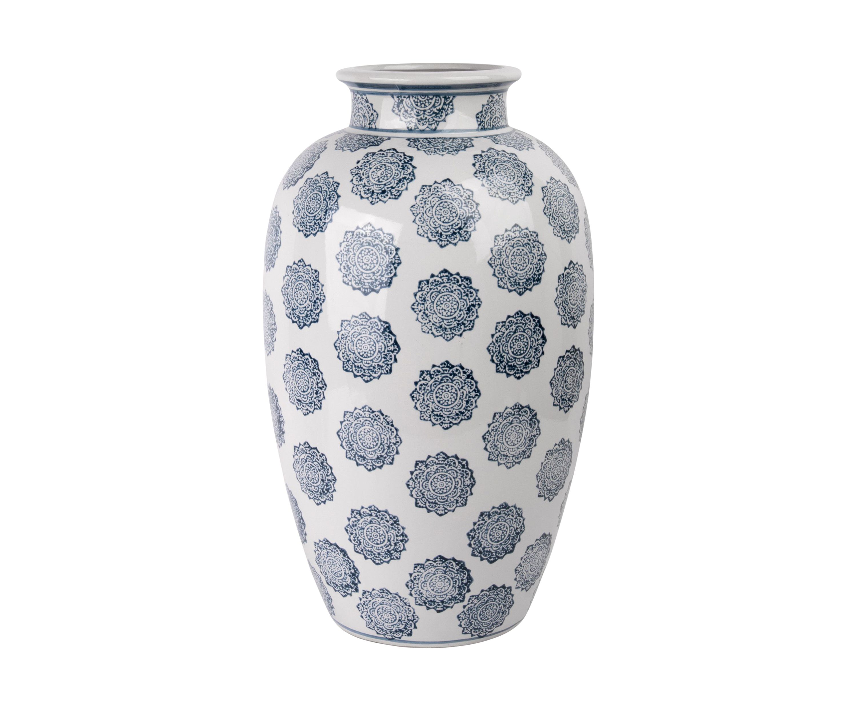 Home Essentials & Beyond Blue Medallion Print Ceramic Vase | Belk
