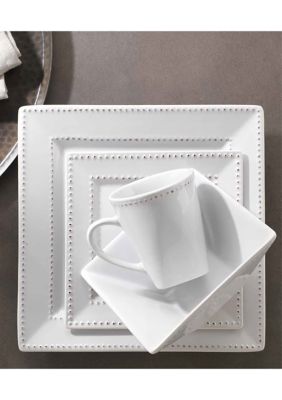 Home Essentials & Beyond 16 Piece White Beaded Dinner Set | belk