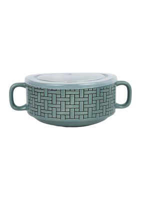 Jay Import Embossed Olive Brick Double Handle Soup Mug with Cover | belk
