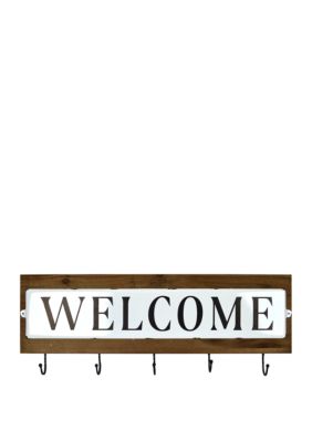 New View Enamel Welcome Sign with Hooks | belk