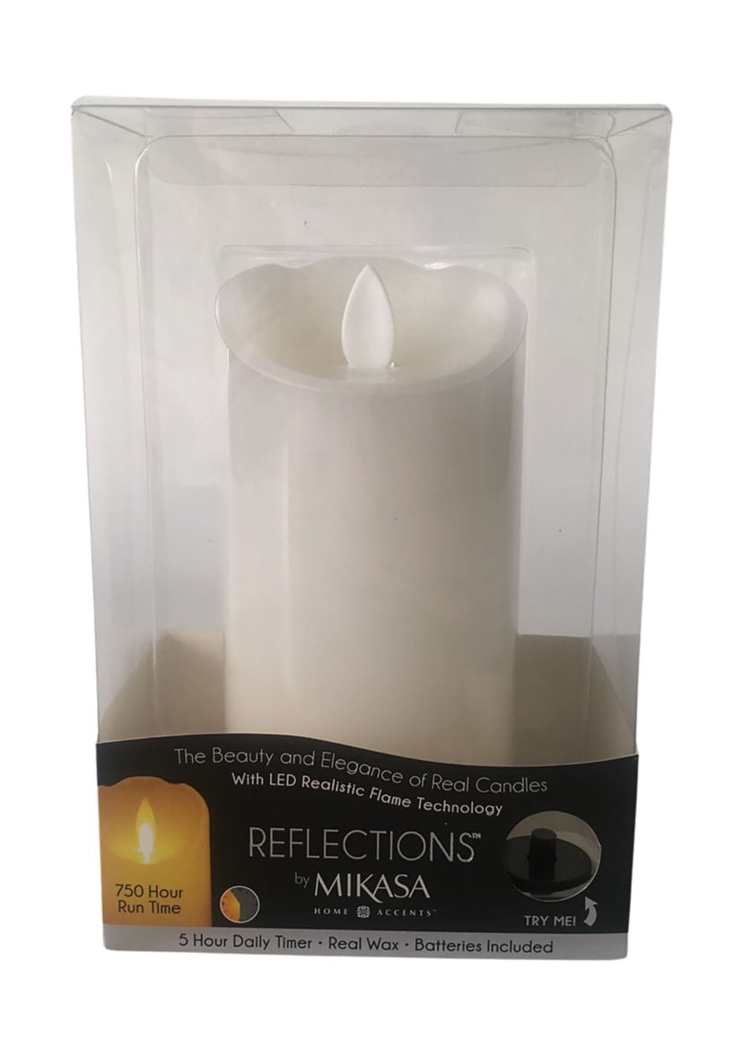 Mikasa Classic Realistic LED Wax Pillar Candle | Belk