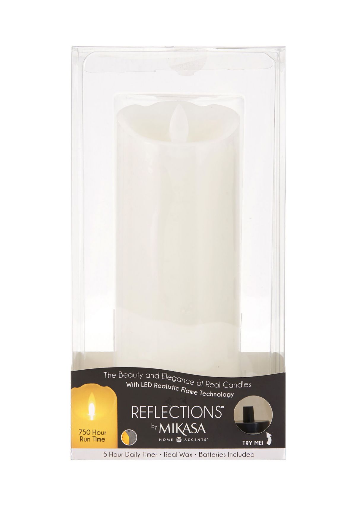 Mikasa Realistic LED Flameless Pillar Candle | Belk