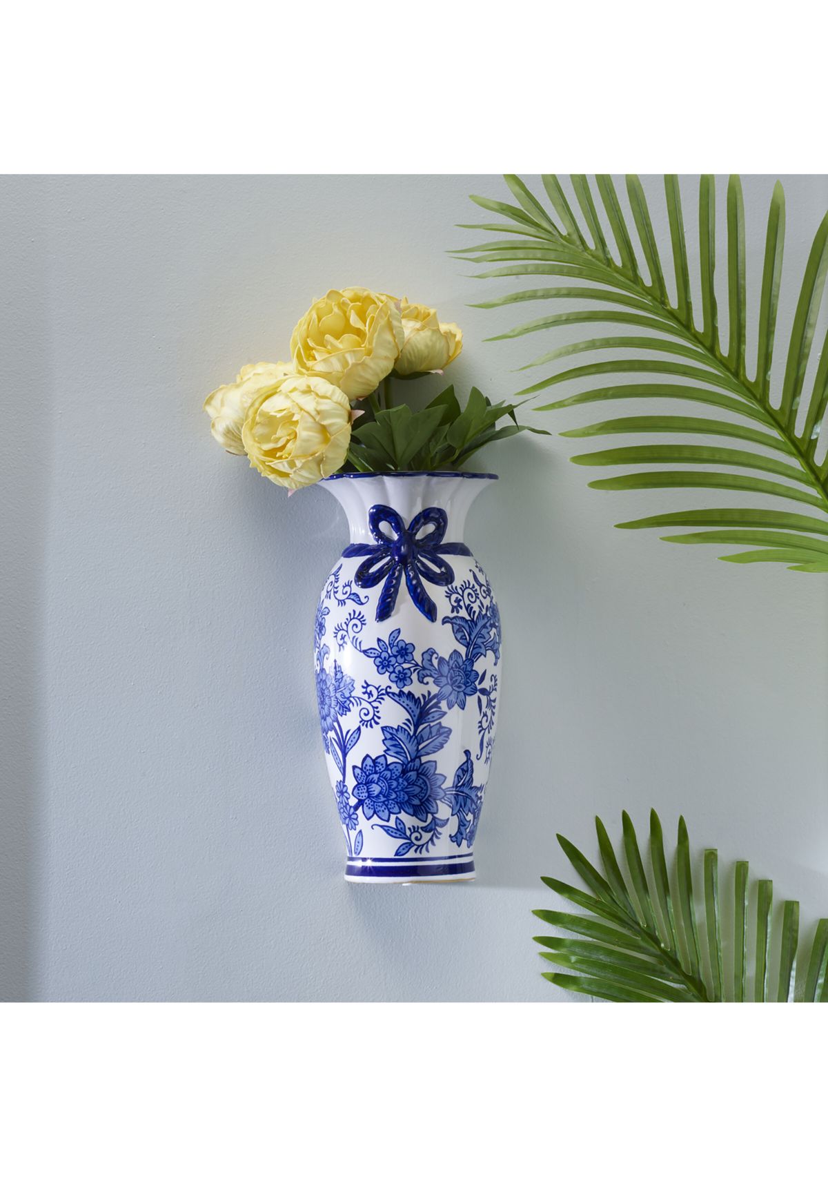 Mikasa Ceramic Blue Floral Wall Vase | Belk