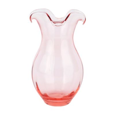 Vietri Hibiscus Glass Pink Vertical Fluted Medium Vase | Belk