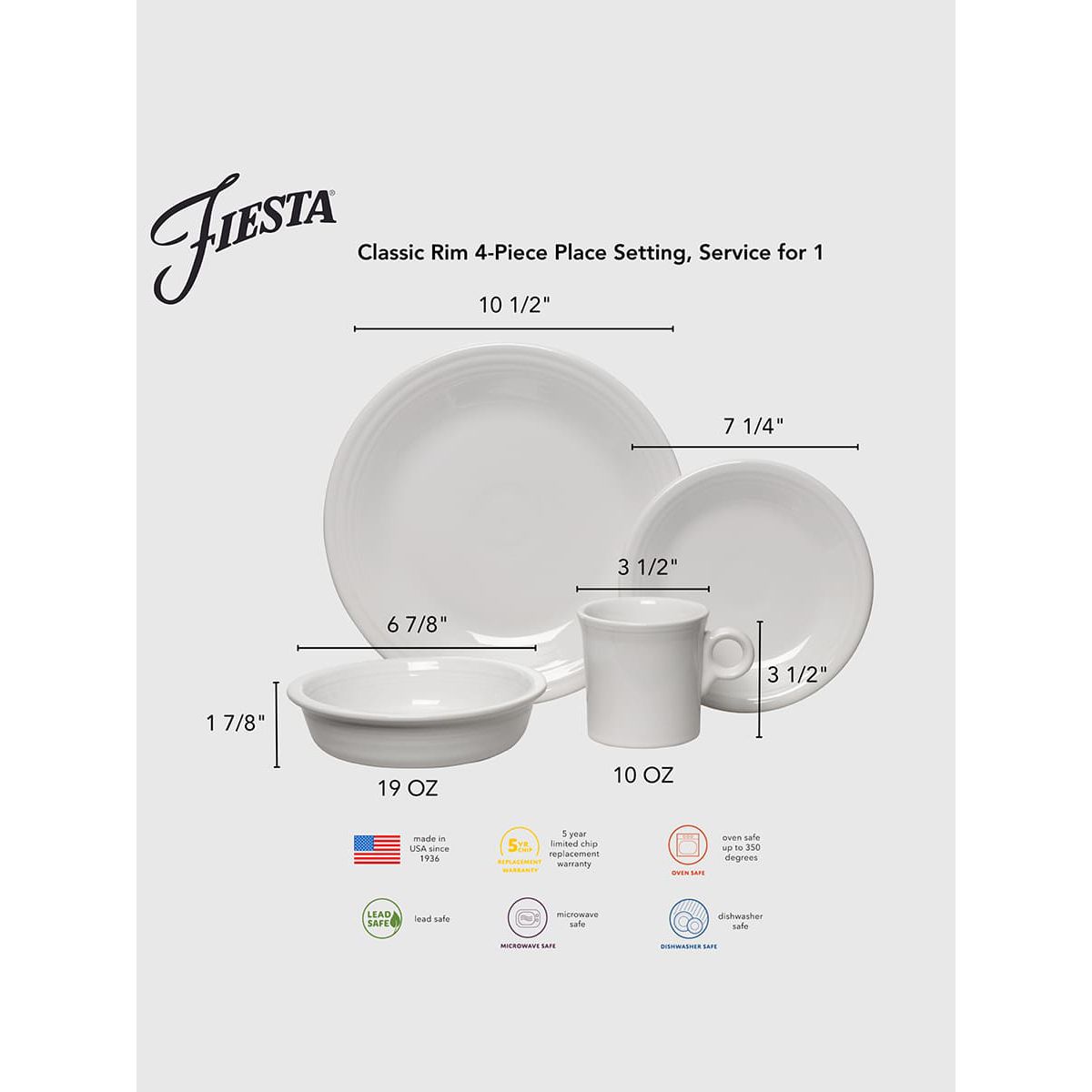 Fiesta® 4-piece Classic Dinnerware Set | Belk