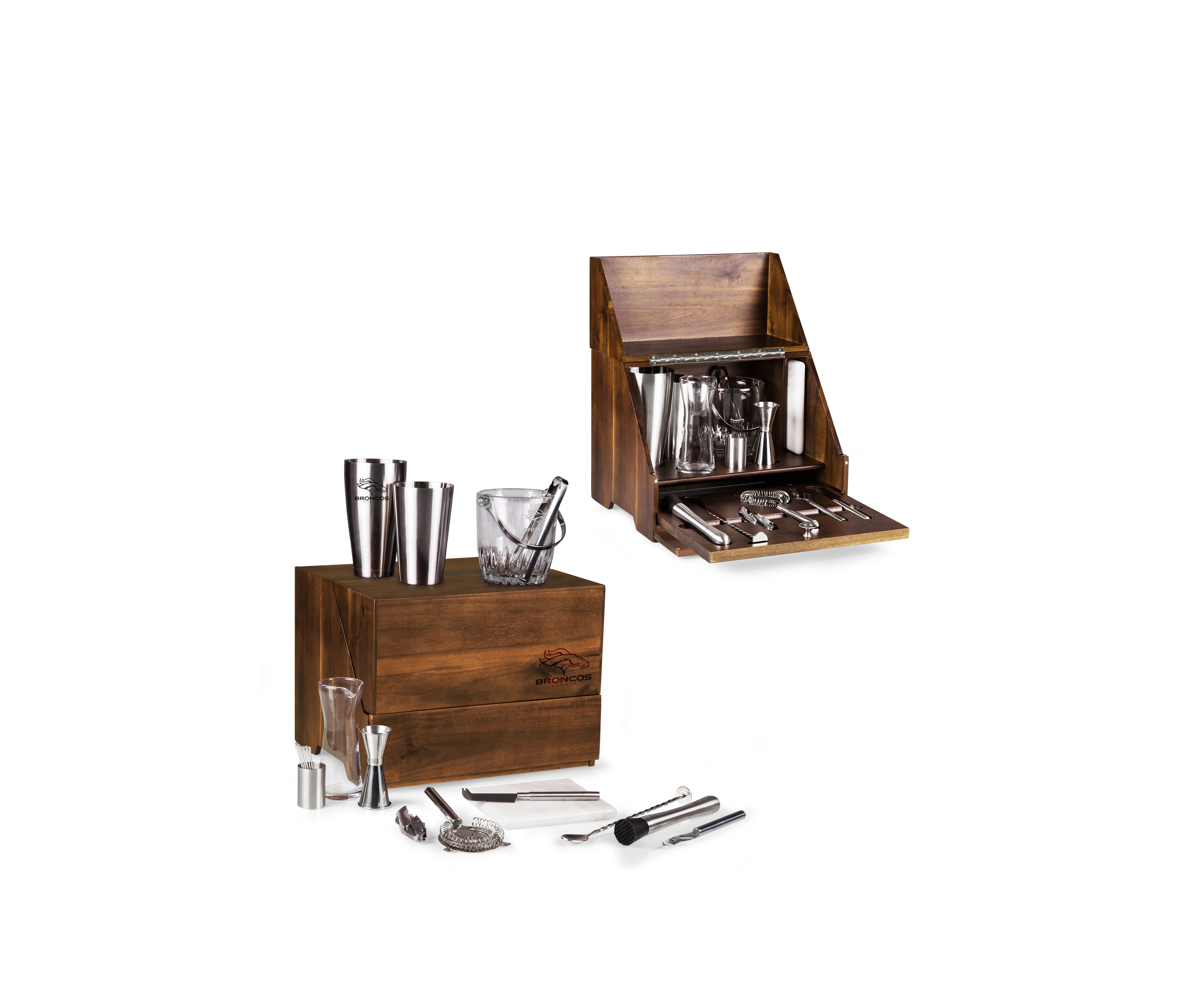 Legacy® NFL Denver Broncos Madison Acacia Tabletop Bar Set | Belk
