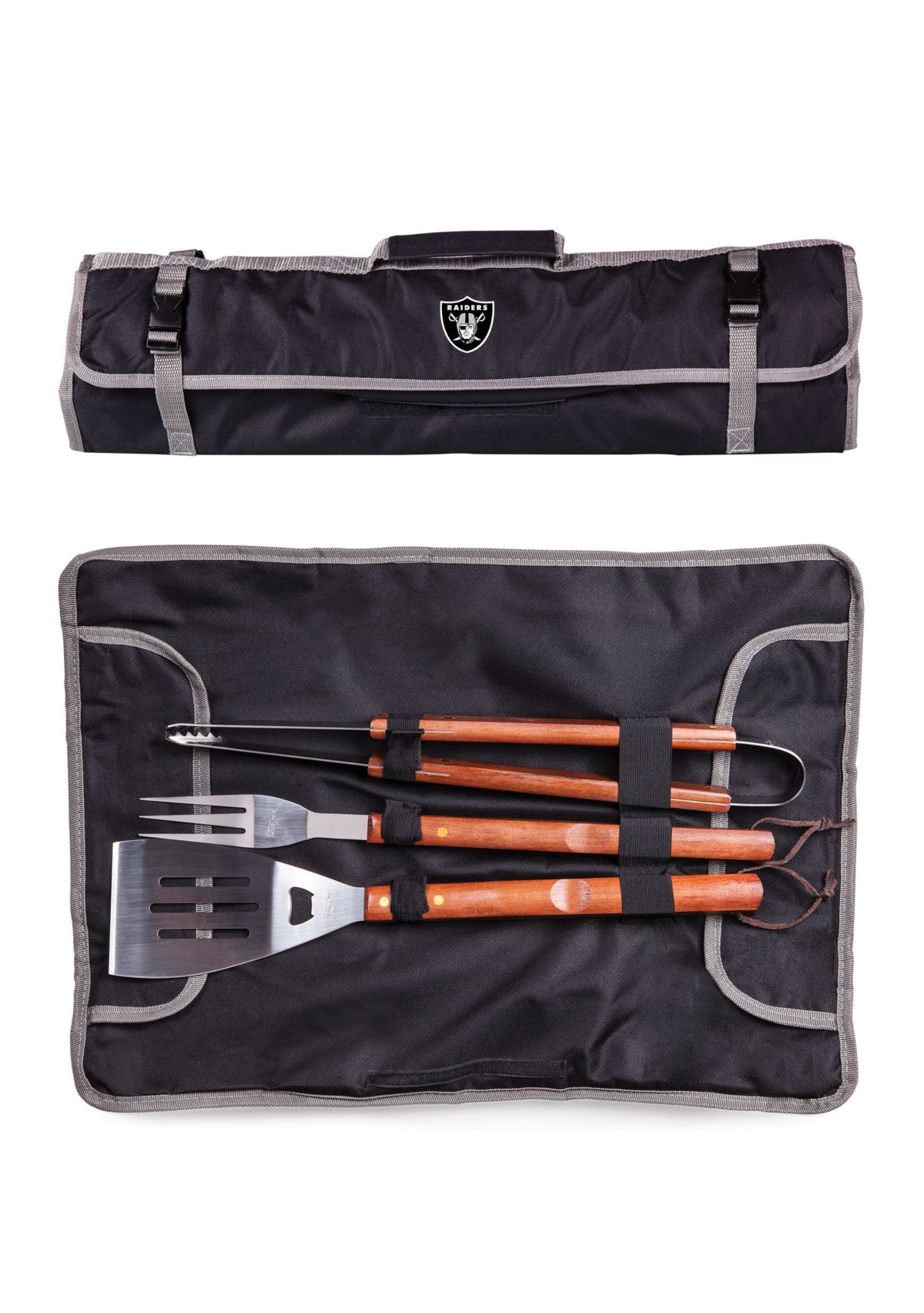 Oniva NFL Oakland Raiders 3 Piece BBQ Tote & Grill Set | Belk