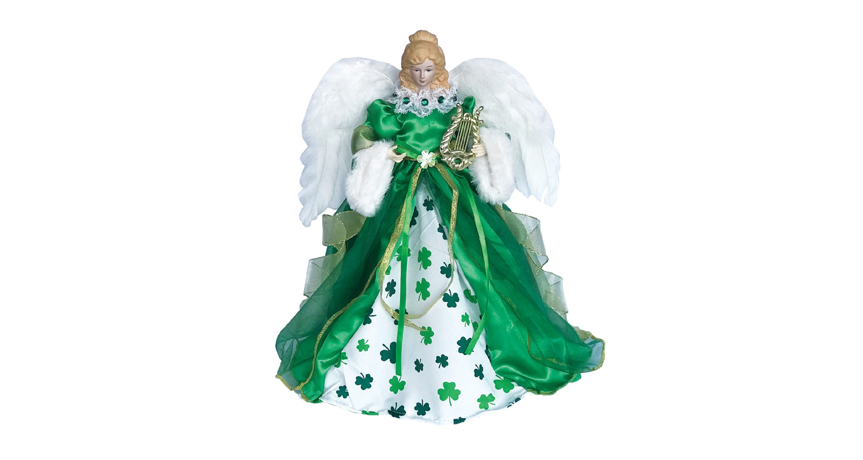 Santa's Workshop Inc 15 inch Shamrock Angel Tree Topper | Belk