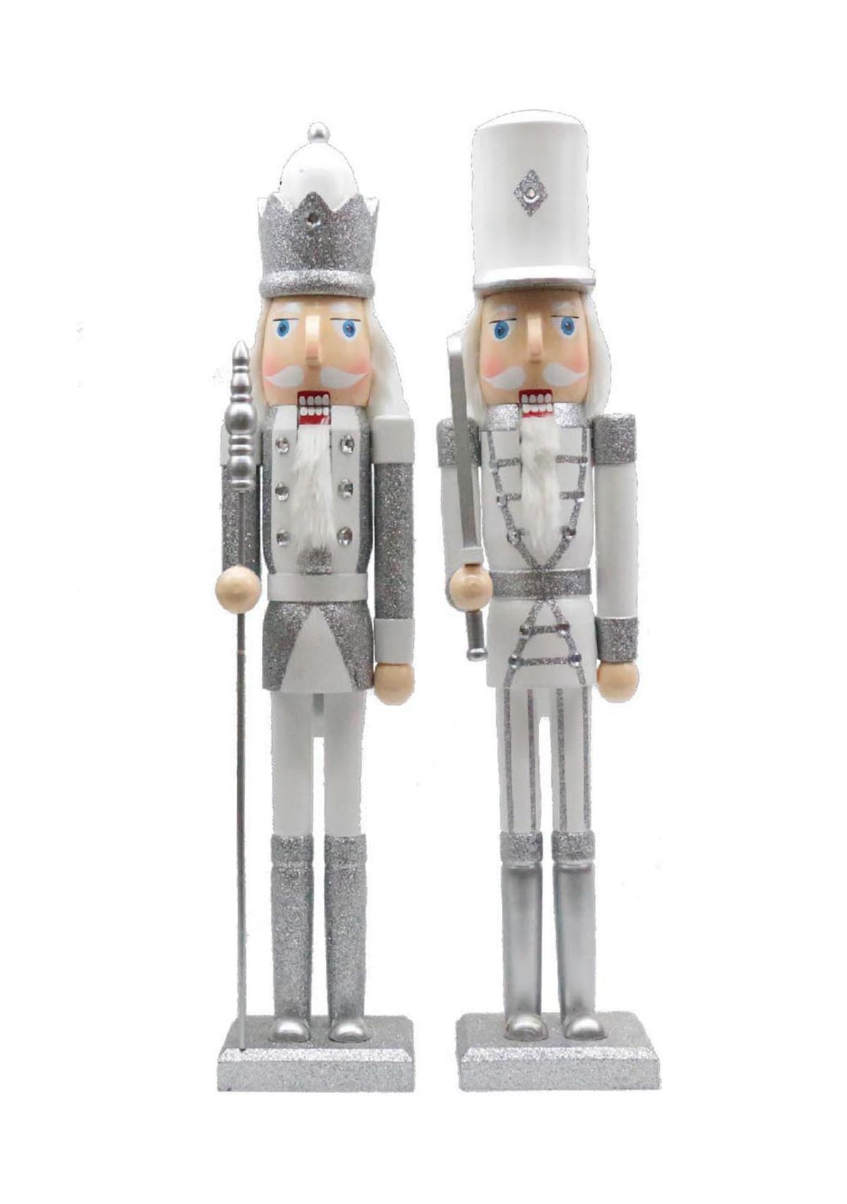 Santa's Workshop Inc 24 Inch Assorted White and Silver Nutcrackers ...
