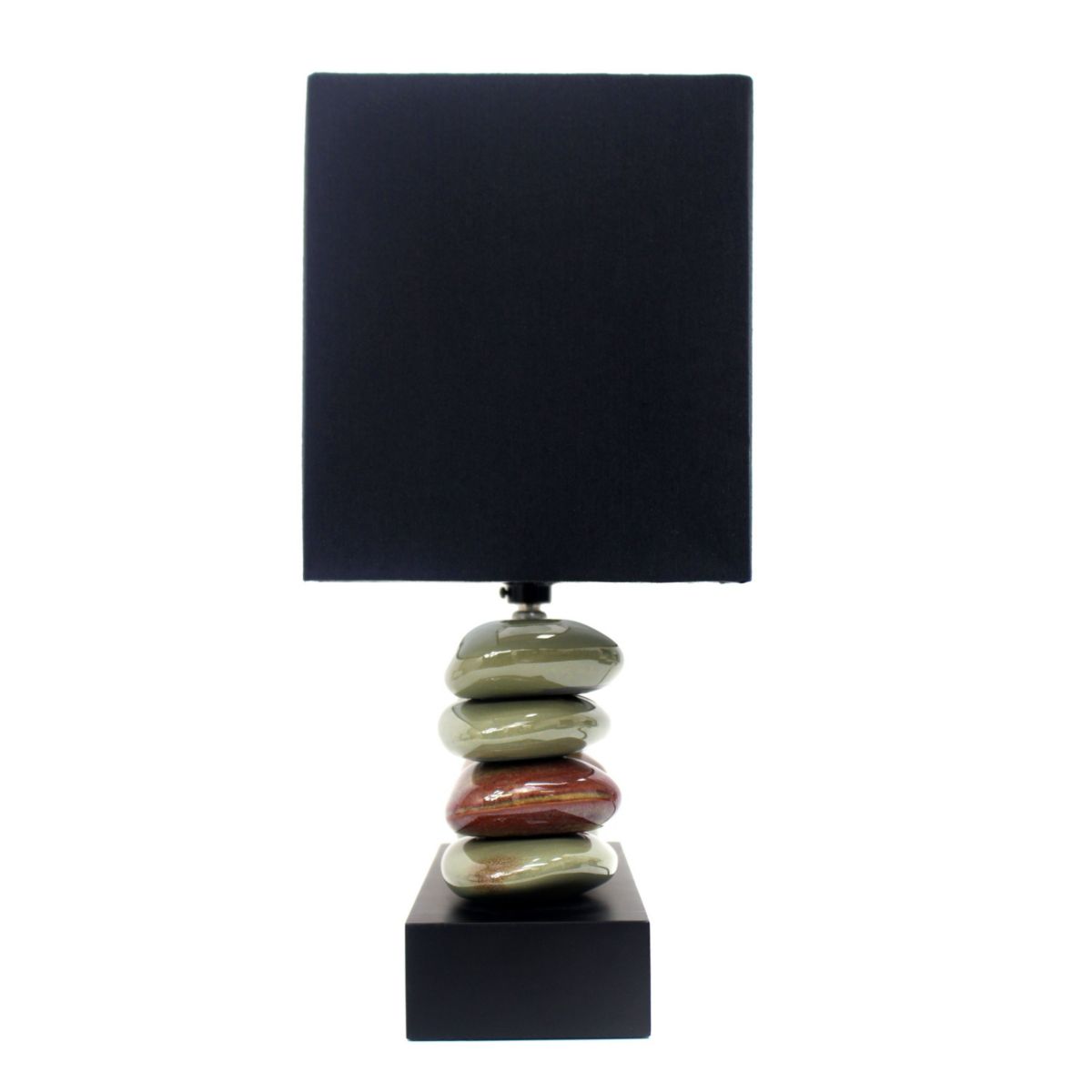 Elegant Designs Rectangular Dual Stacked Stone Ceramic Table Lamp with ...