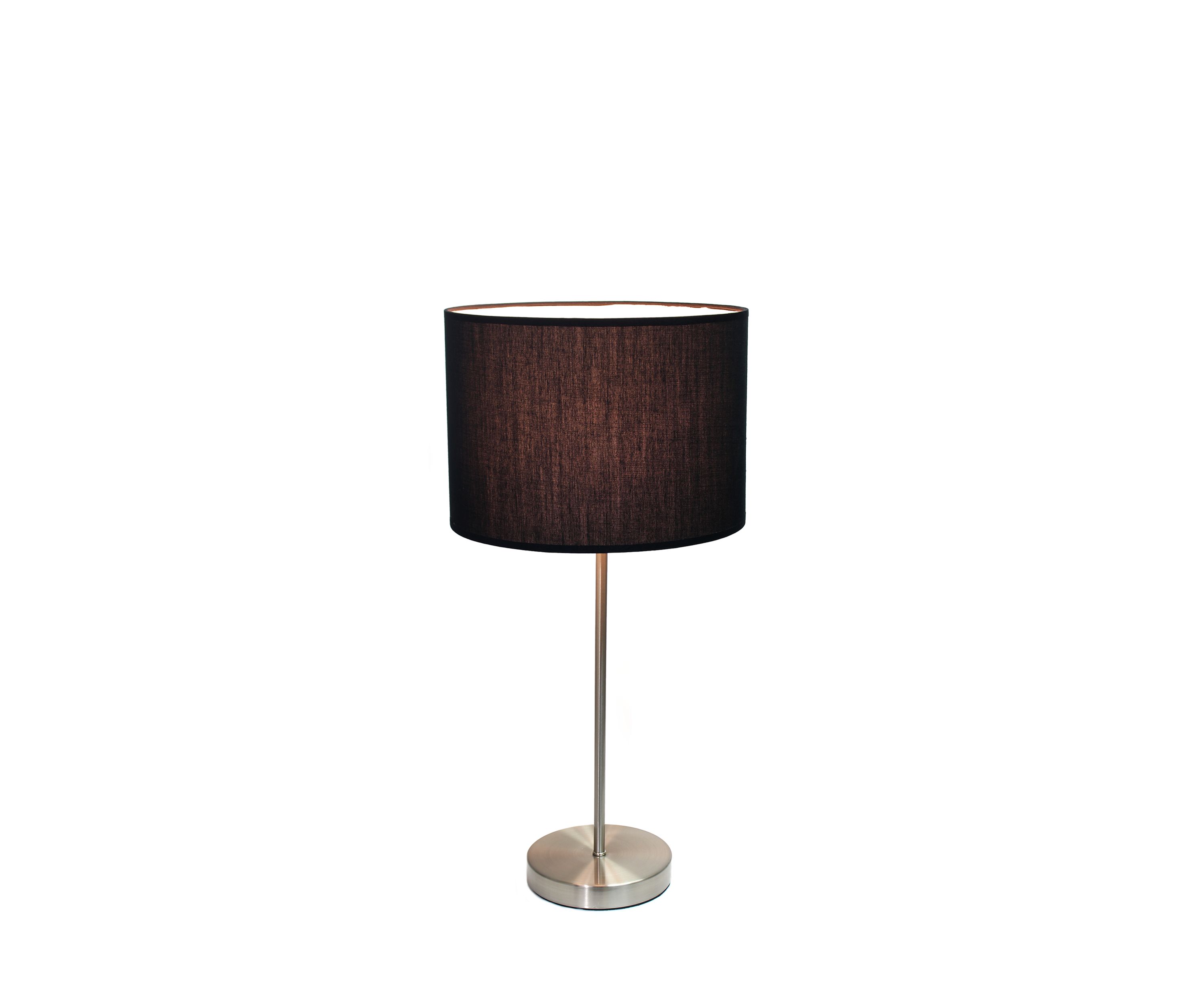 Simple Designs Brushed Nickel Stick Lamp with Fabric Shade | Belk