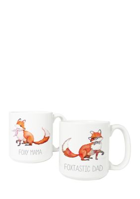 Cathy's Concepts Foxtastic Dad and Foxy Mama 20 oz Large Coffee Mugs ...