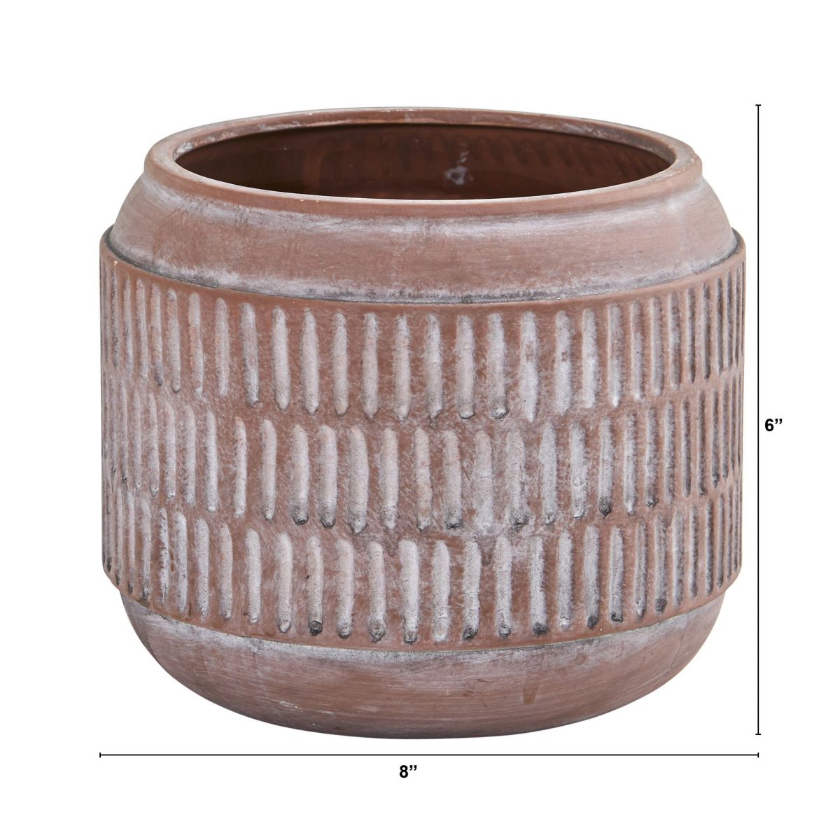 Nearly Natural 8-Inch Boho Chic Ceramic Embossed Planter | Belk