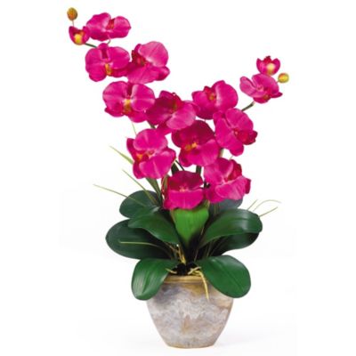 Nearly Natural Double Phalaenopsis Silk Orchid Flower Arrangement | belk