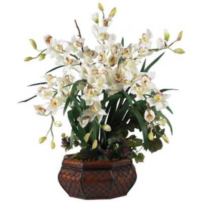 Nearly Natural Large Cymbidium Silk Flower Arrangement | Belk