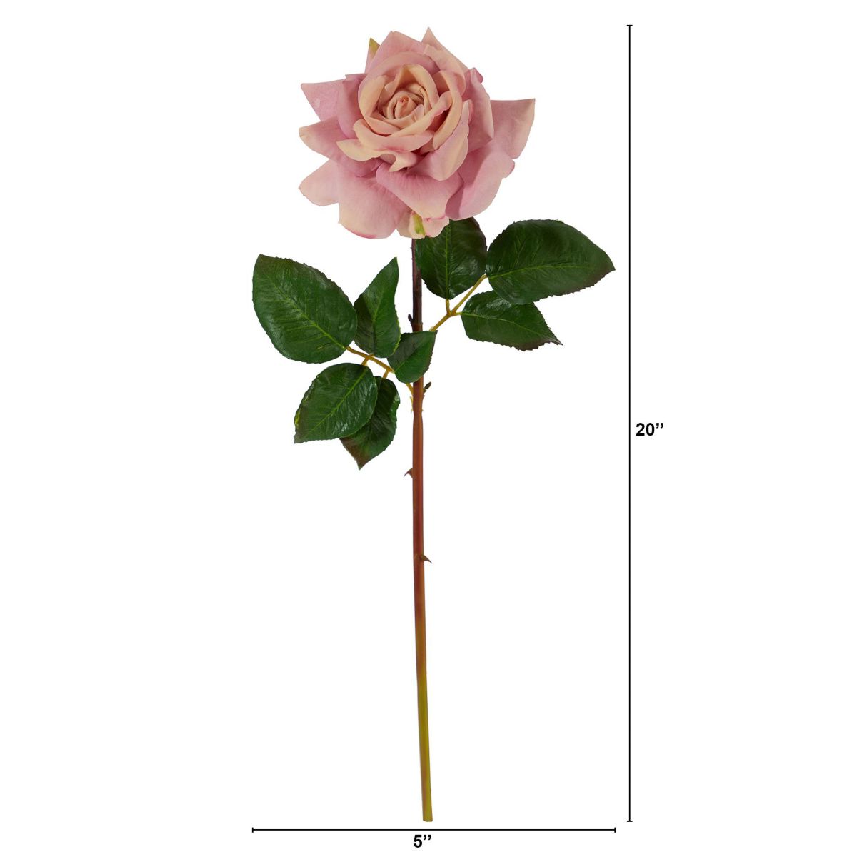 Nearly Natural 20-Inch Rose Artificial Flower (Set of 6) | Belk