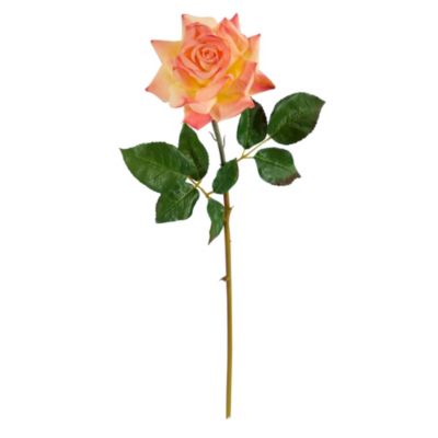 Nearly Natural 20-Inch Rose Artificial Flower (Set of 6) | Belk