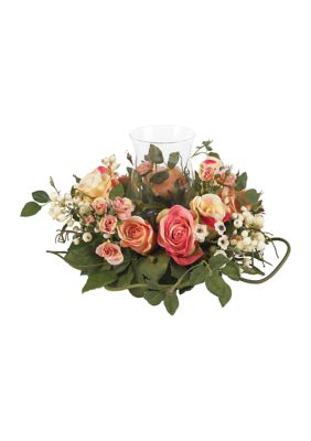 Nearly Natural Rose Candelabrum Silk Flower Arrangement | Belk