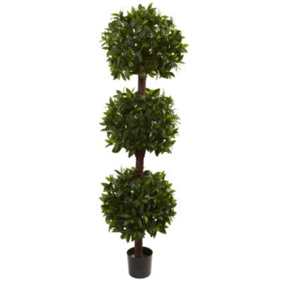 Nearly Natural 6.5' Sweet Bay Triple Ball Topiary | Belk