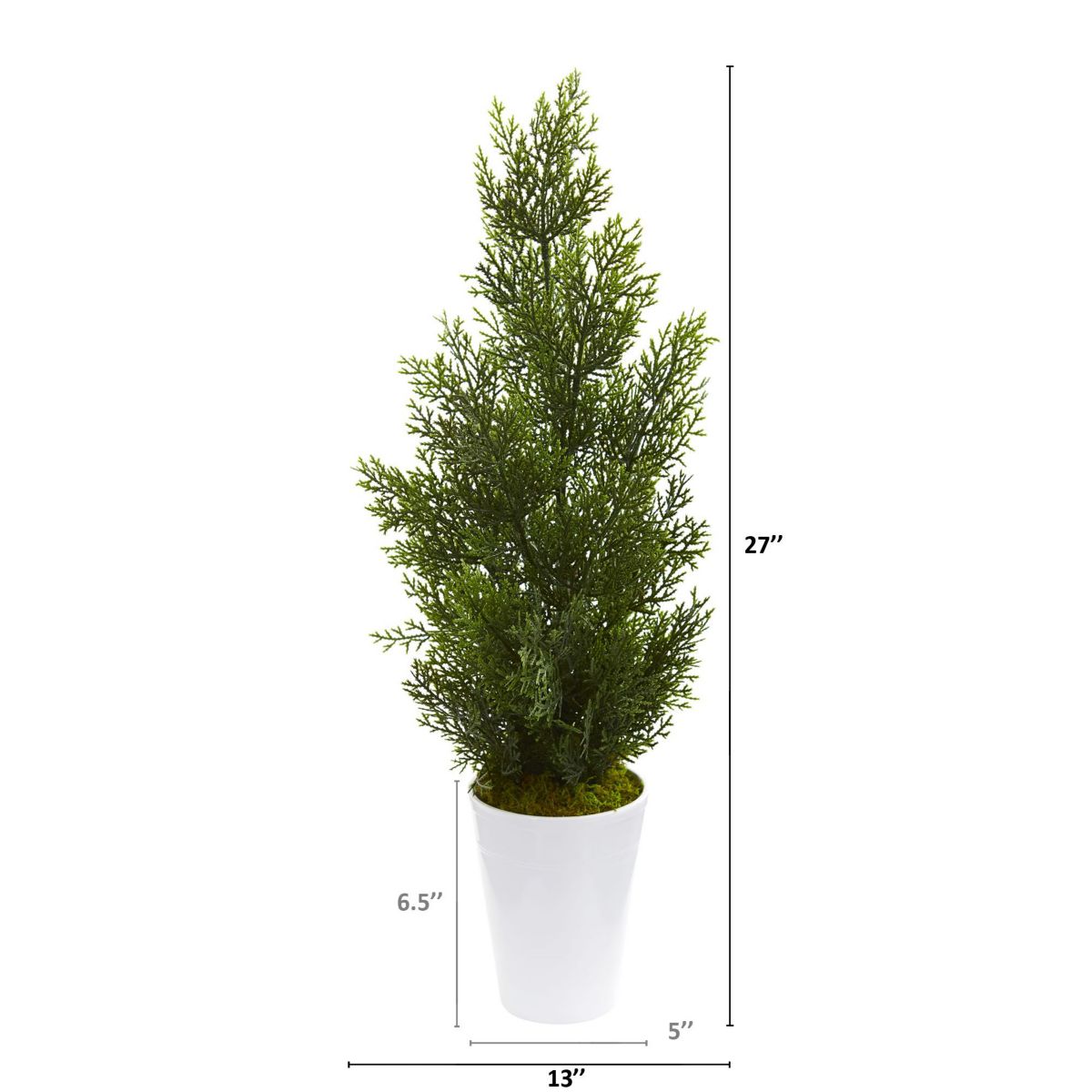 Nearly Natural 27-Inch Mini Cedar Artificial Pine Tree in Decorative ...