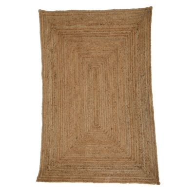 Nearly Natural 6-Foot x 4-Foot Handwoven Natural Fiber Beacon Jute Rug ...