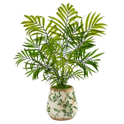 Nearly Natural 18-Inch Mini Areca Palm Artificial Plant in Floral Vase ...