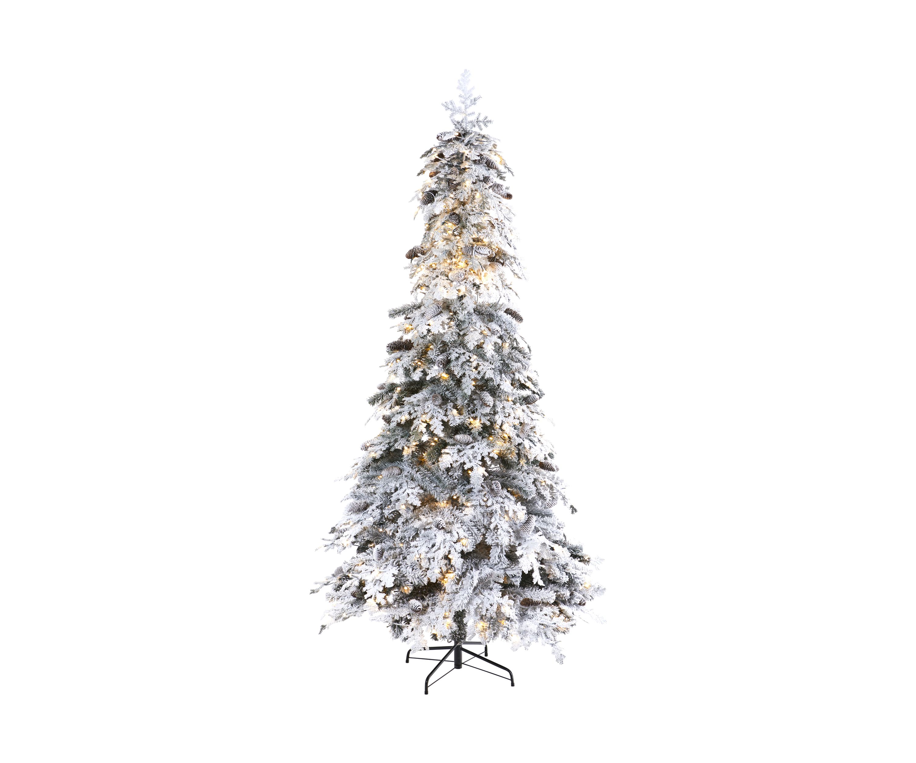 Nearly Natural 8 Foot Flocked Montana Down Swept Spruce Artificial ...
