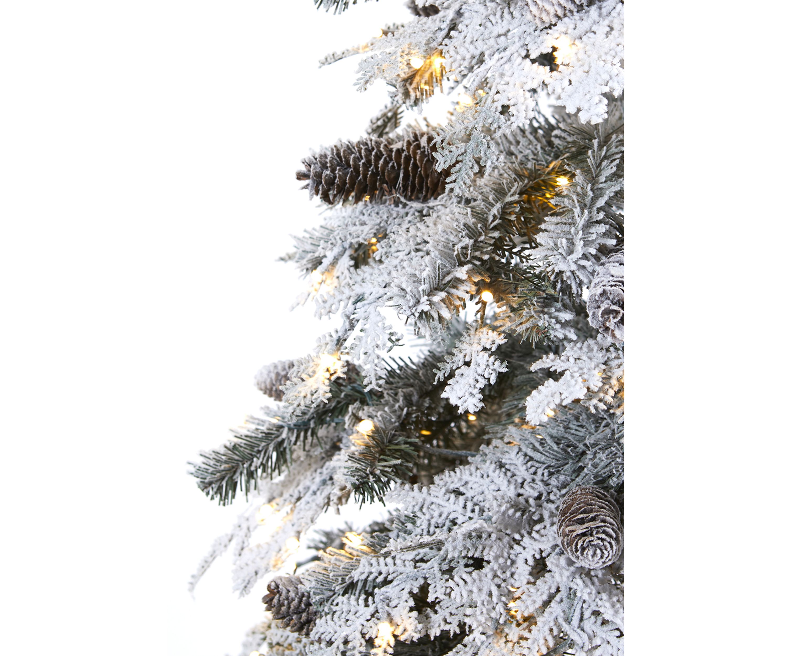Nearly Natural 8 Foot Flocked Montana Down Swept Spruce Artificial ...