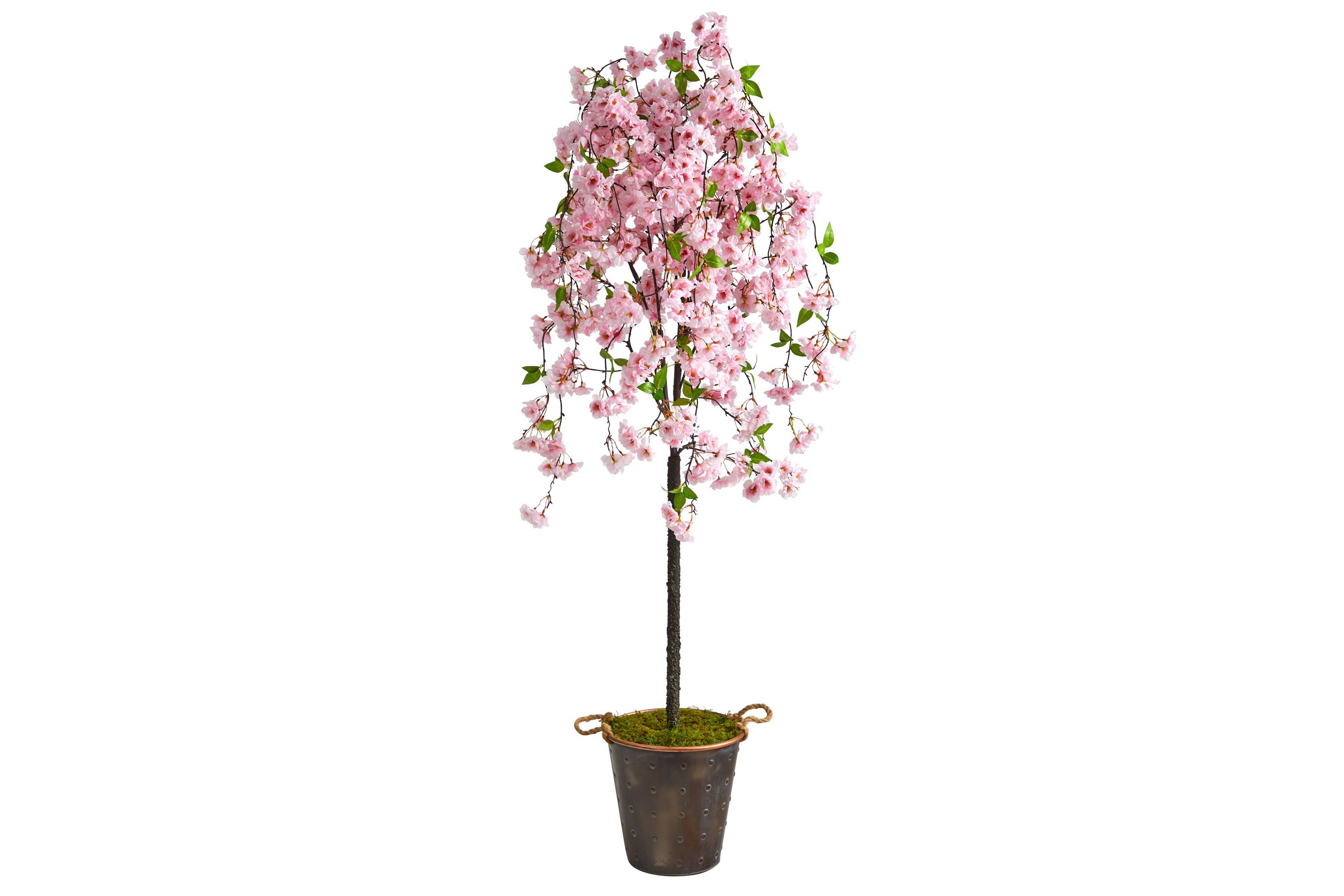 Nearly Natural 6-Foot Cherry Blossom Artificial Tree in Decorative ...