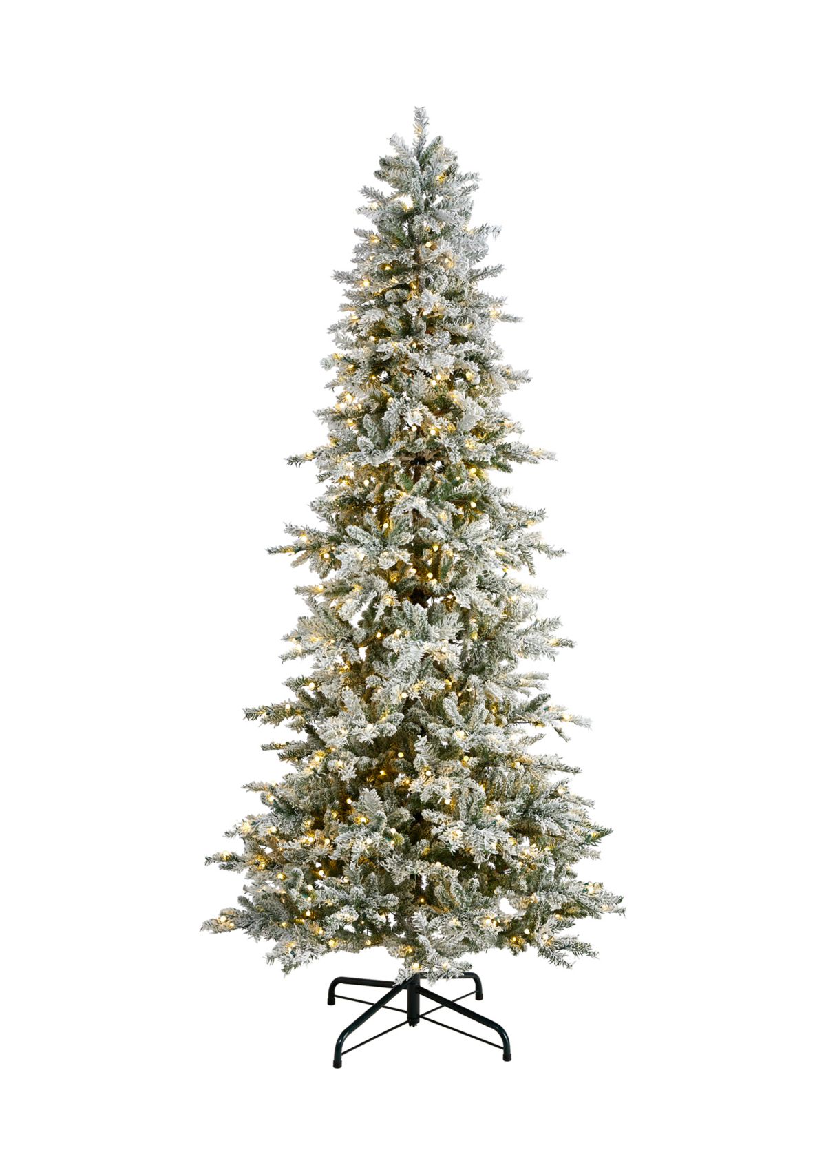 Nearly Natural 9.5-Foot Slim Flocked Nova Scotia Spruce Artificial ...