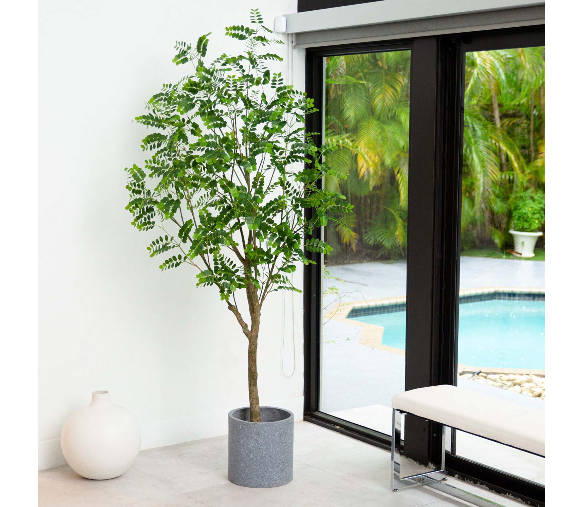 Nearly Natural 7ft. Artificial Greco Citrus Tree with Real Touch Leaves ...