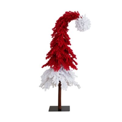 Nearly Natural 7ft. Holiday Red Santa’s Hat Christmas Tree with 500 LED ...