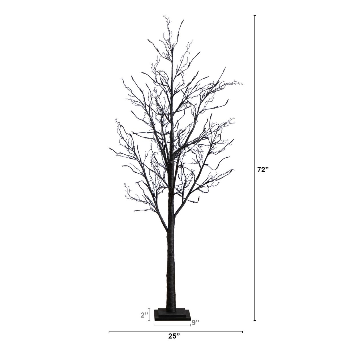 Nearly Natural 6ft. Pre-Lit Halloween Black Twig Artificial Fall Tree ...